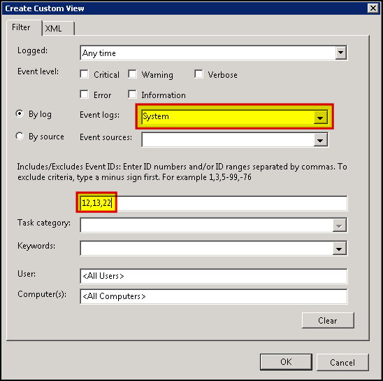 Create A Custom View In Event Viewer To Show Reboot Events Virtually Impossible